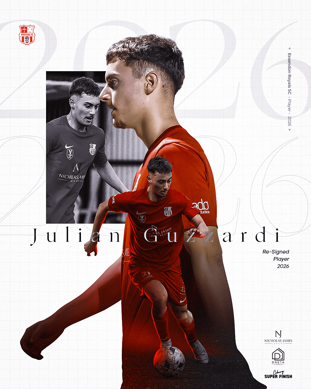 Julian Guzzardi signs on for 2026 – Essendon Royals Soccer Club