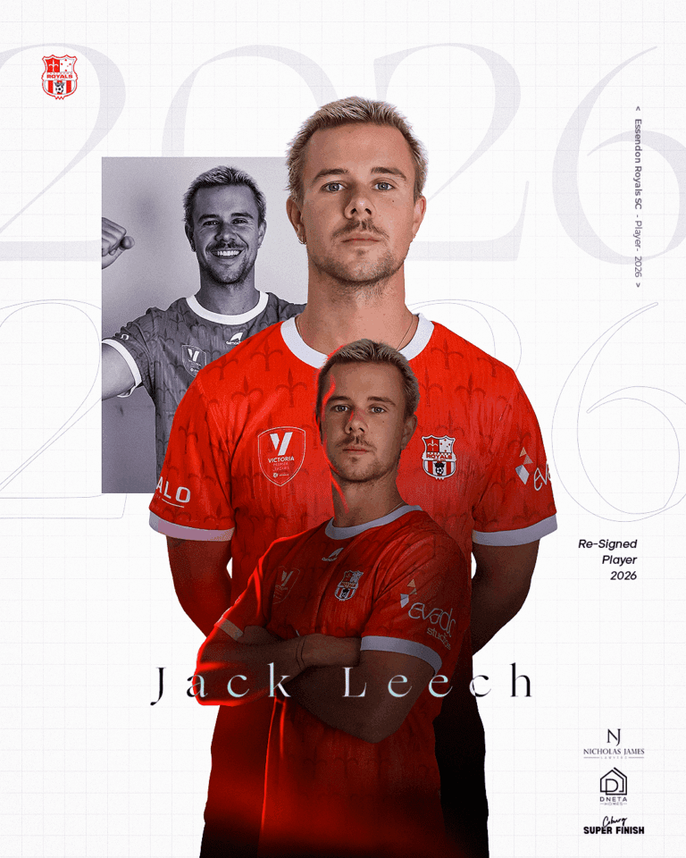 Jack Leech Re-Signs for 2026 – Essendon Royals Soccer Club